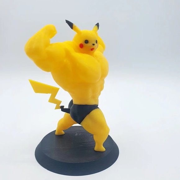 Pokemon | Toys | Swole Pikachu Pokemon Meme 3d Printer In Full Color ...